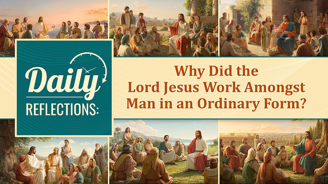 Daily Reflections: Why Did the Lord Jesus Work Amongst Man in an ...